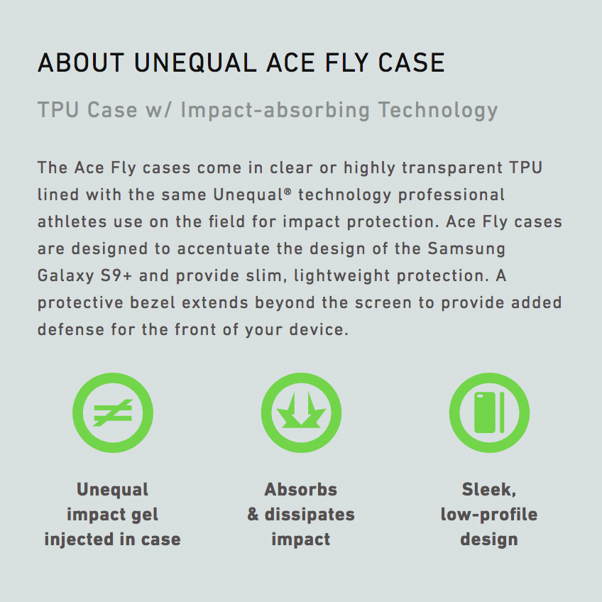 BodyGuardz Ace Fly Unequal Case for Samsung Galaxy S9+ (Clear)